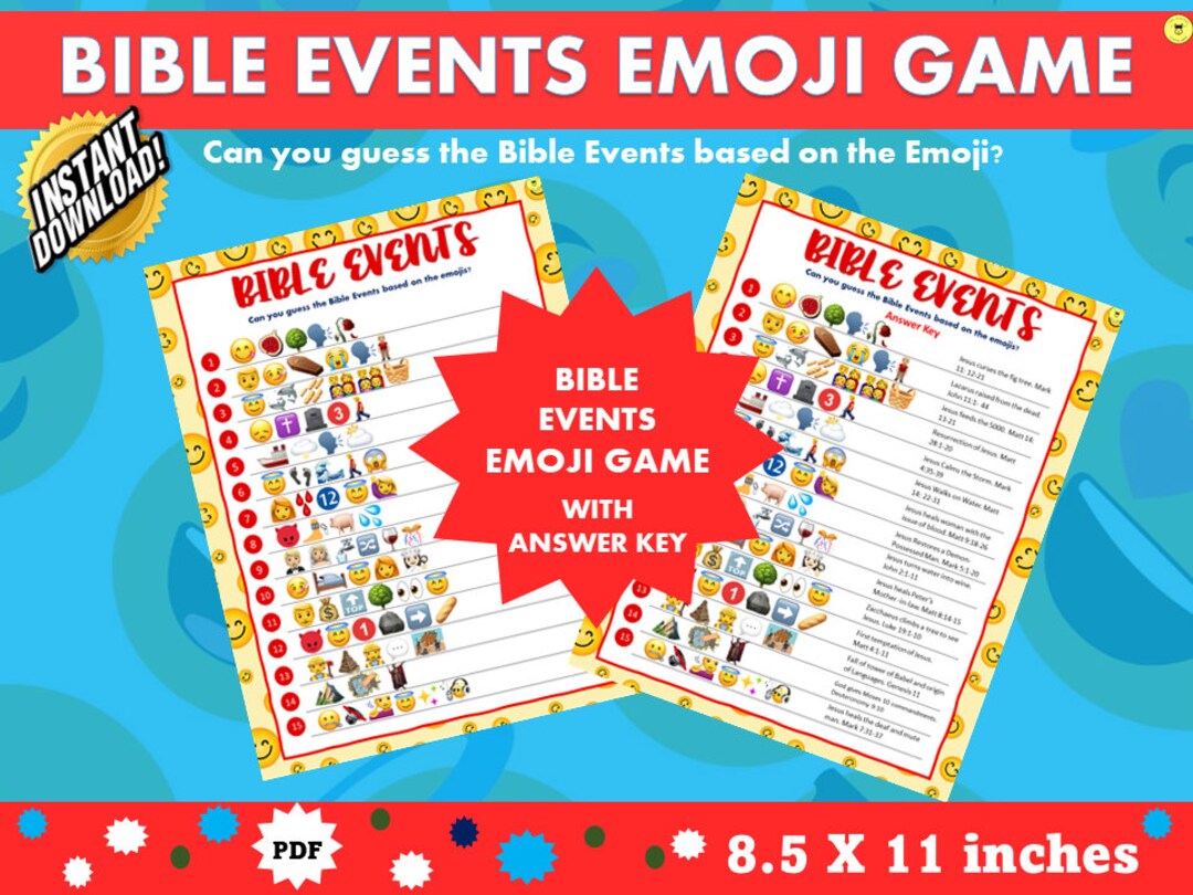 Bible Events Emoji Game Printable Bible Events Emoji Quiz - Etsy UK