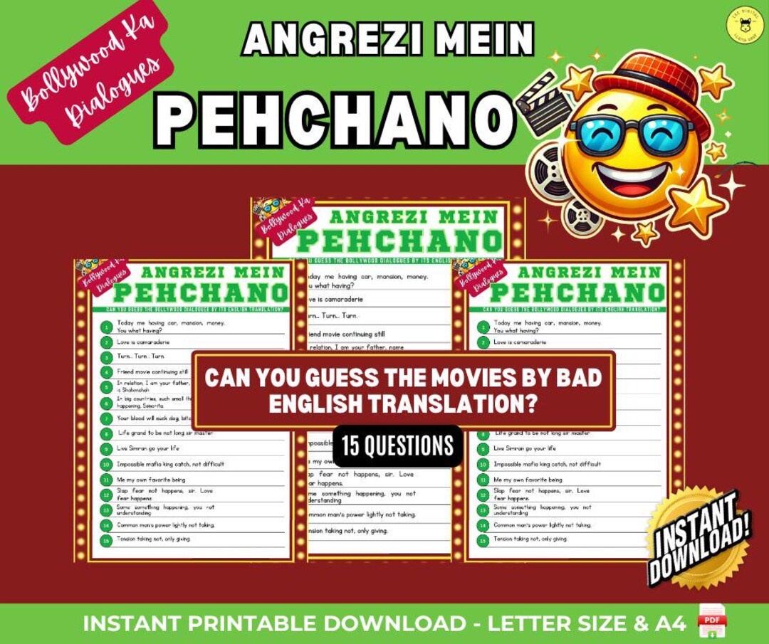 Bollywood Movies English Translation Game| Guess the Dialogue by ...