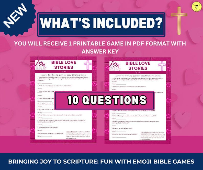 Bible Love Stories Quiz | Valentine's Church Small Group Activity Game ...