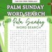 Palm Sunday Word Search |bible Palm Sunday Game Printable | Instant ...