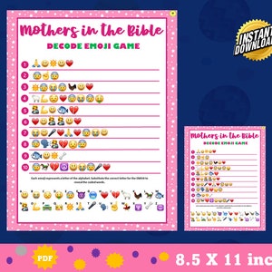 Bible Mothers Decode Emoji Game Decode the Mothers Names Using Emoji L ...