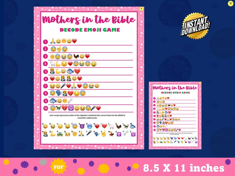 Bible Mothers Decode Emoji Game Decode the Mothers Names Using Emoji L ...