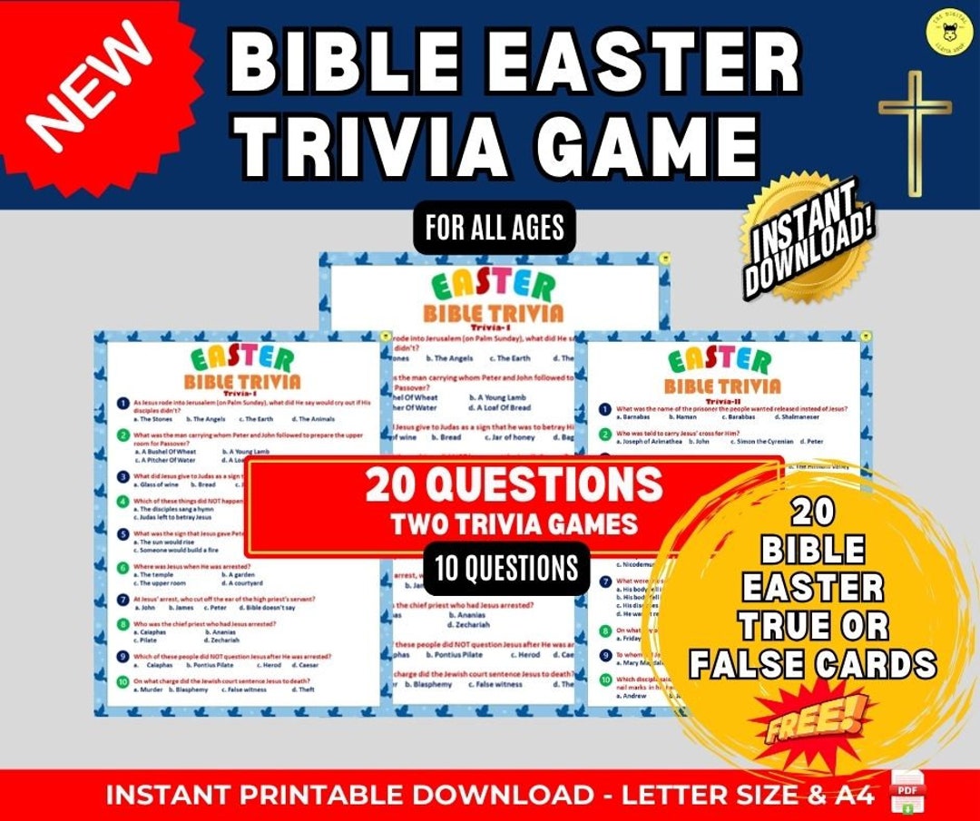 Bible Easter Trivia Game: Church Group Activity (PDF) - Etsy