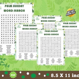 Palm Sunday Word Search bible Palm Sunday Game Printable Instant ...