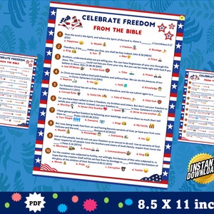 Freedom Bible Trivia Game Printable |celebrate Freedom From the Bible ...