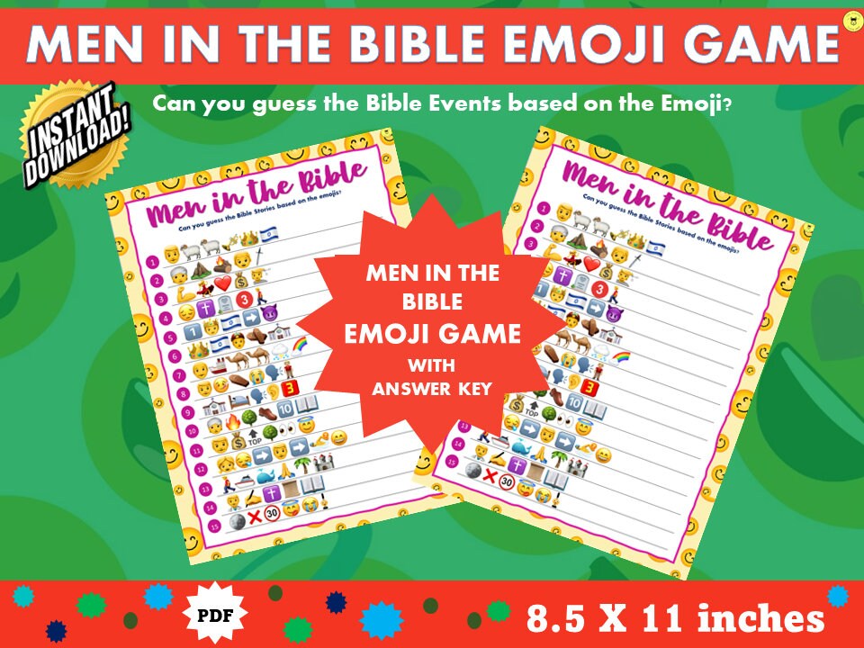 Bible Emoji Game Men in the Bible Printable Men in the Bible Quiz ...