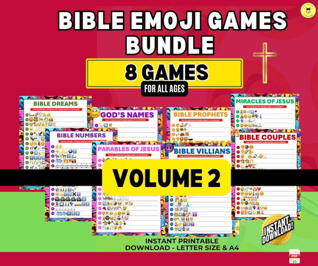 Bible Emoji Games Printable Bundle Volume 2 NEW| Bible Emoji Quiz ...
