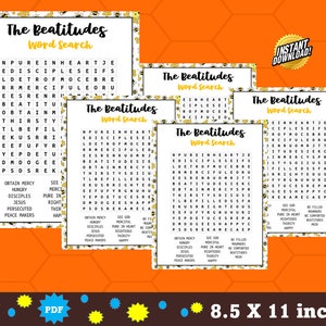 Beatitudes Word Search: Bible Game Printable (PDF) - Etsy