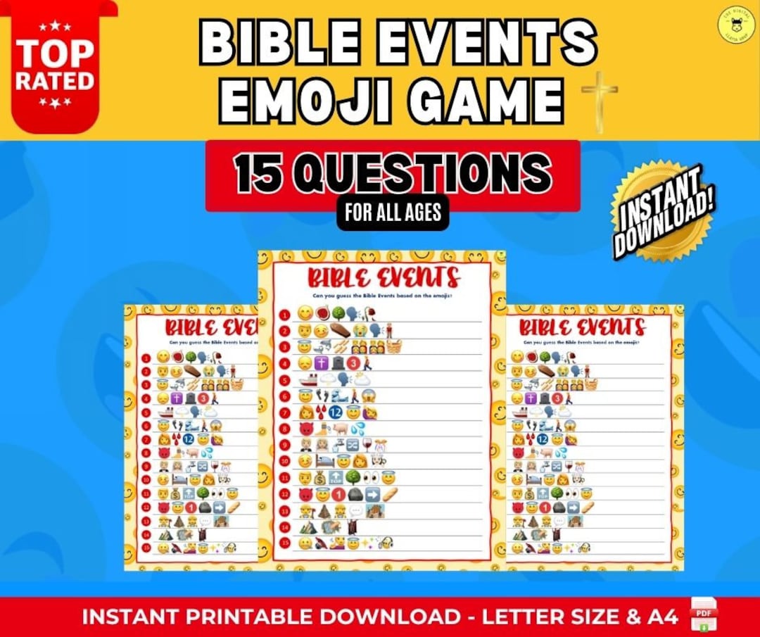 Bible Events Emoji Game Printable | Bible Events Emoji Quiz |church and ...