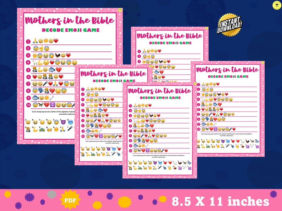 Bible Mothers Decode Emoji Game Decode the Mothers Names Using Emoji L ...