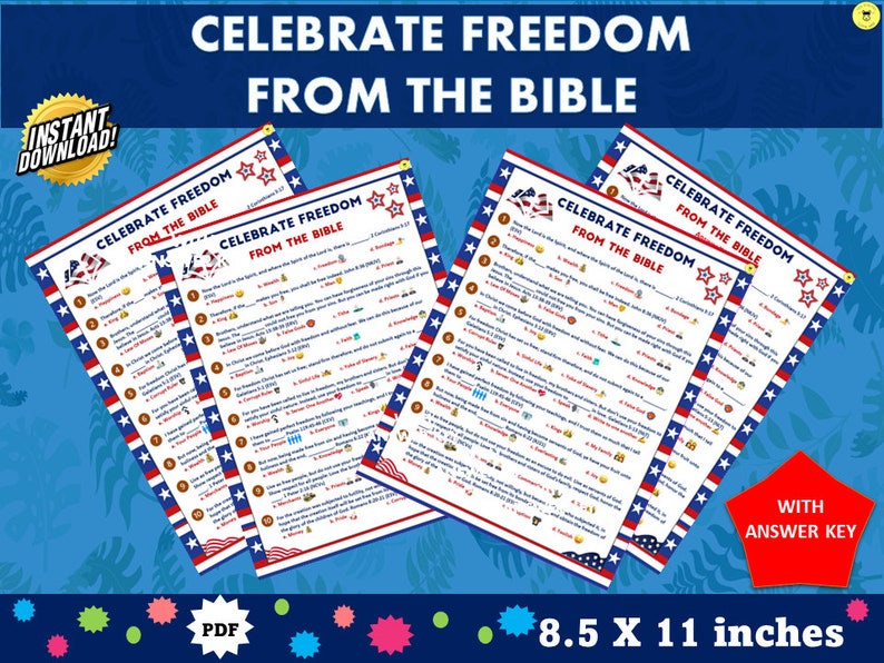Freedom Bible Trivia Game Printable |celebrate Freedom From the Bible ...