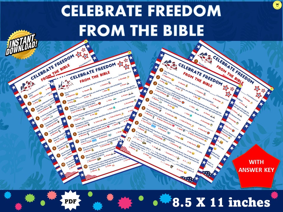 Freedom Bible Trivia Game Printable |celebrate Freedom From the Bible ...