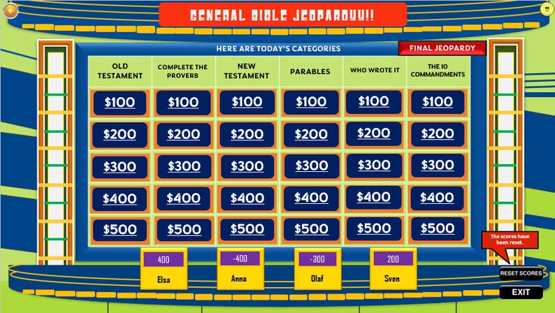 Bible Jeopardy Game: Church Trivia, Zoom Activity (windows PC) - Etsy