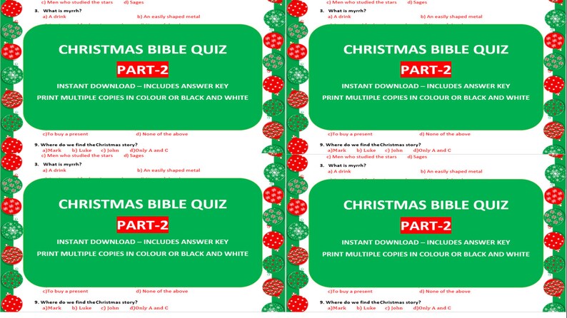 Christmas Bible Quiz Part- 2 | Christmas Bible Trivia| Church Small ...