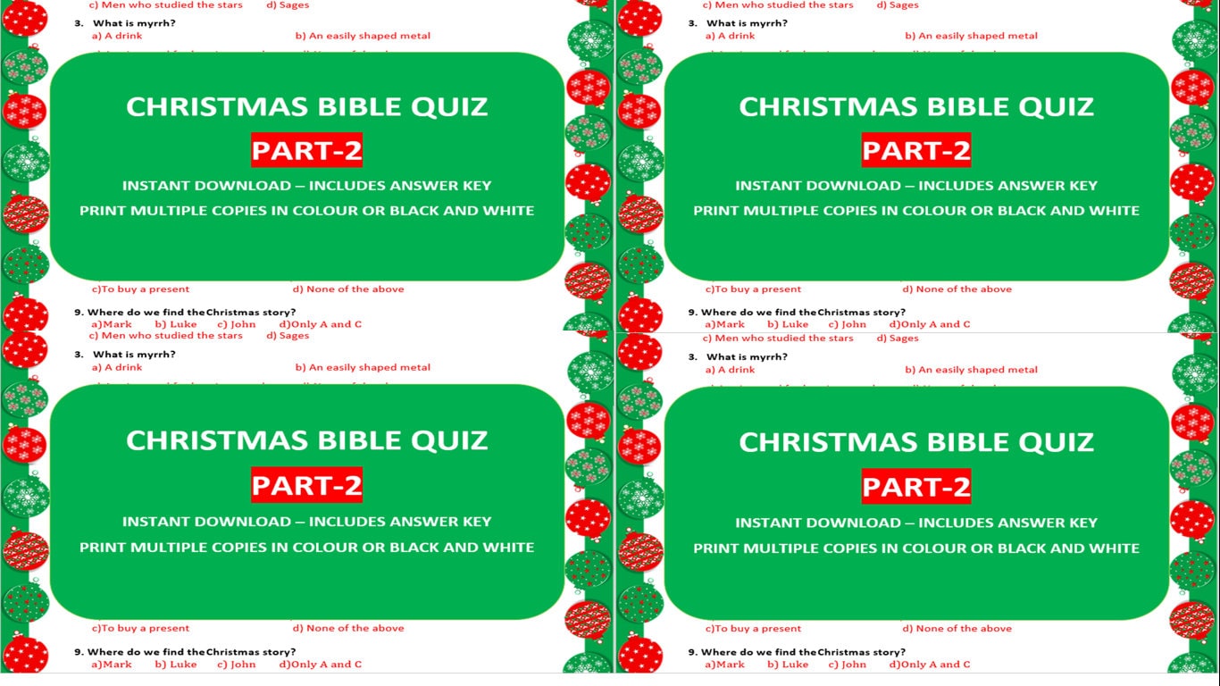 Christmas Bible Quiz Part- 2 | Christmas Bible Trivia| Church Small ...