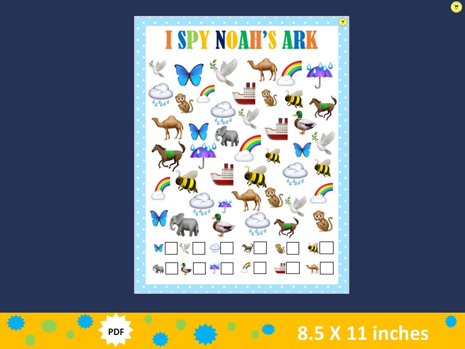 I Spy Noah's Ark |noah's Ark I Spy Printable |fun Activity for Kids and ...