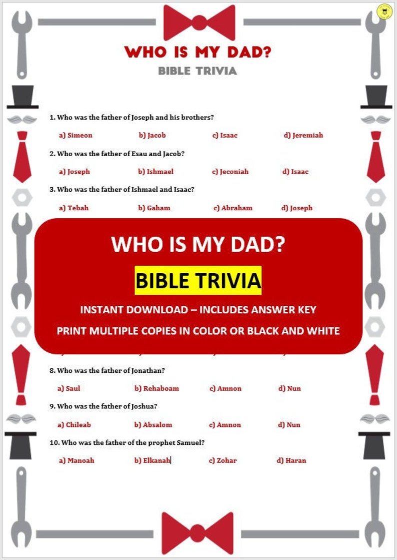 Bible Trivia | Bible Fathers Day Trivia | Who is My Dad? | Instant ...