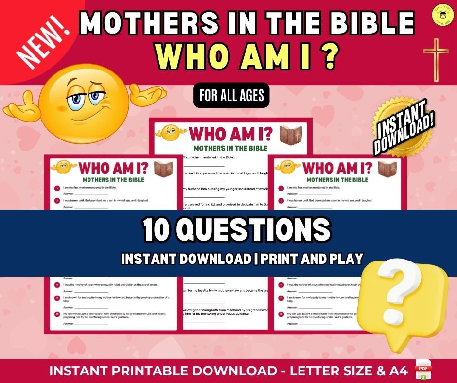 Bible Mothers Trivia Game: 'who Am I?' Church Activity (PDF) - Etsy