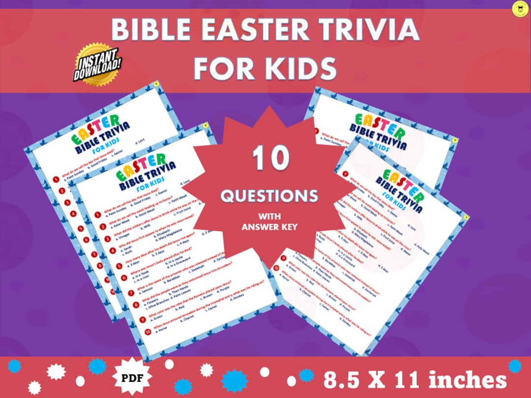 Bible Easter Trivia for Kids | Easter Printable | Instant Download ...