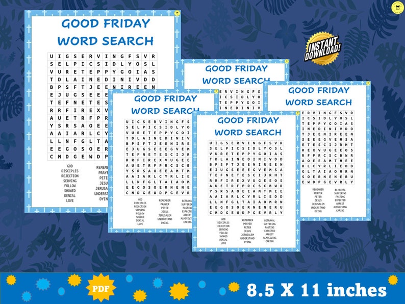 Good Friday Word Search |good Friday Activity Printable | Instant ...