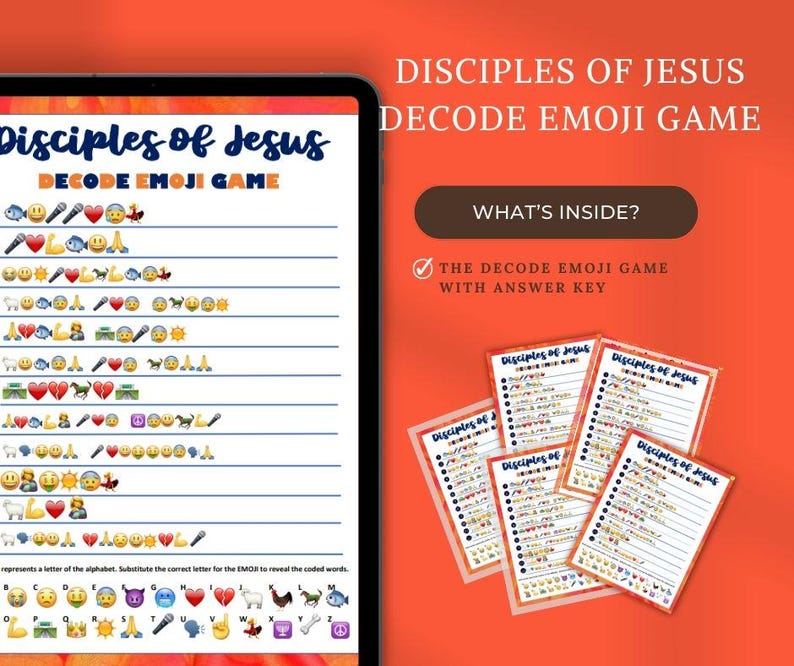 Disciples of Jesus Emoji Decode Game: Fun Printable Activity (PDF) - Etsy