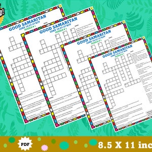Good Samaritan Bible Crossword Puzzle: Church Activity (instant ...