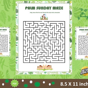 Palm Sunday Maze bible Palm Sunday Maze Game Printable Instant Download ...