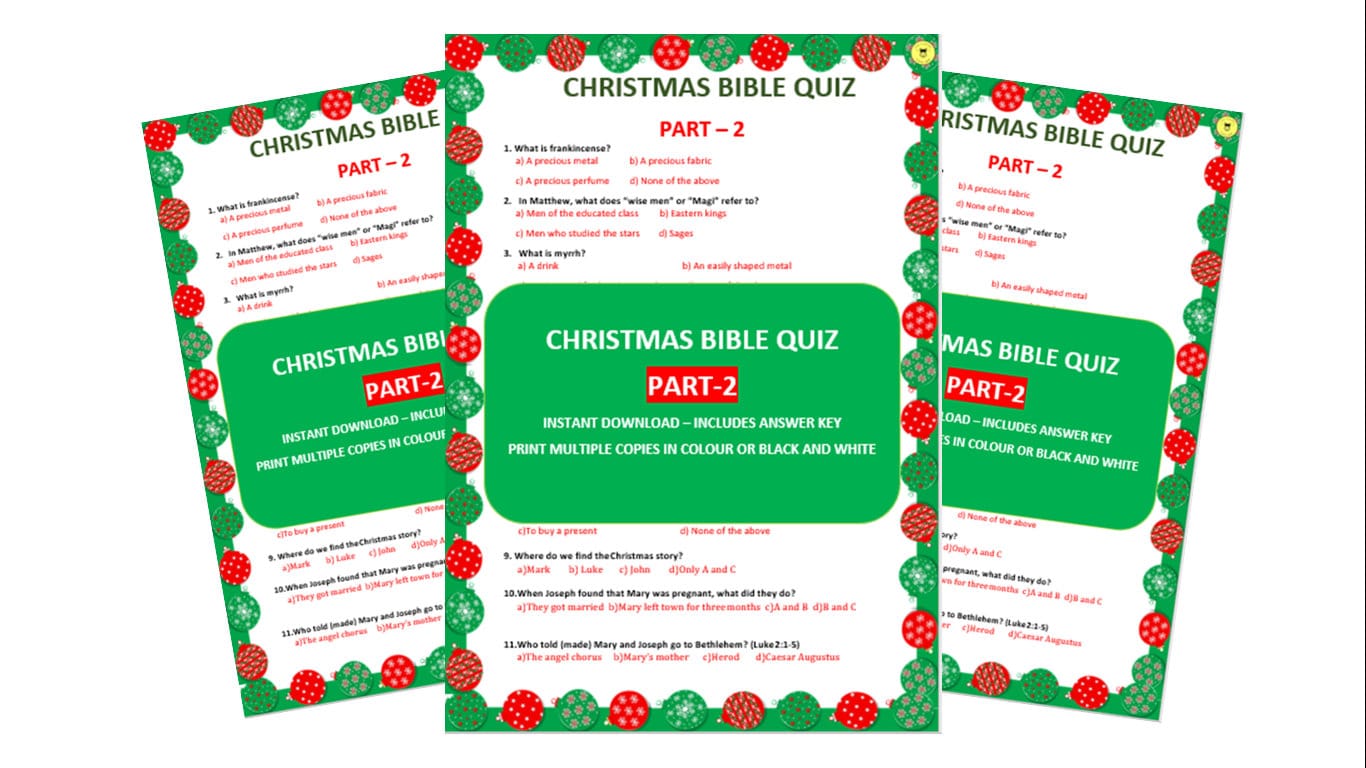 Christmas Bible Quiz Part- 2 | Christmas Bible Trivia| Church Small ...