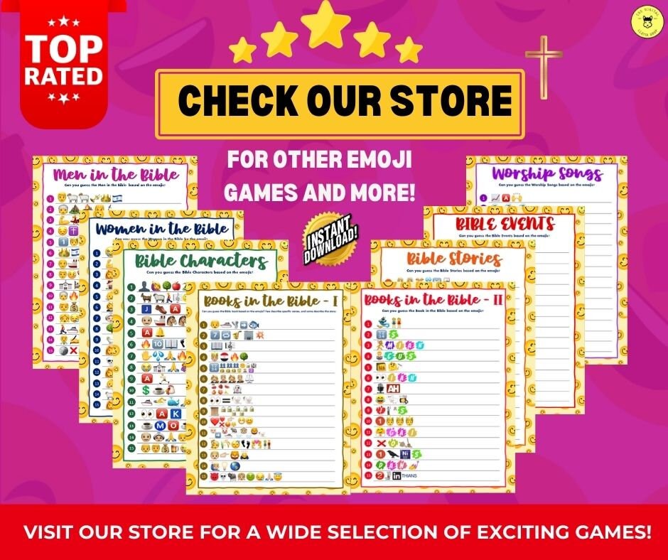 Bible Emoji Game| Men in the Bible Printable | Men in the Bible Quiz ...