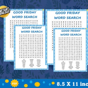 Good Friday Word Search |good Friday Activity Printable | Instant ...