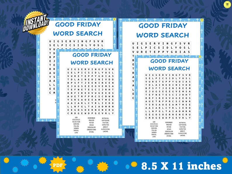 Good Friday Word Search |good Friday Activity Printable | Instant ...