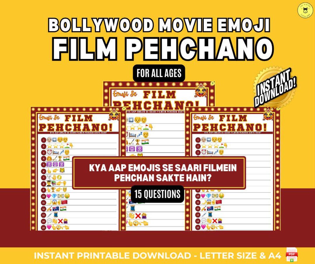 Bollywood Movies Emoji Game| Emoji Se Film Pehchano| Bridal Shower Game ...