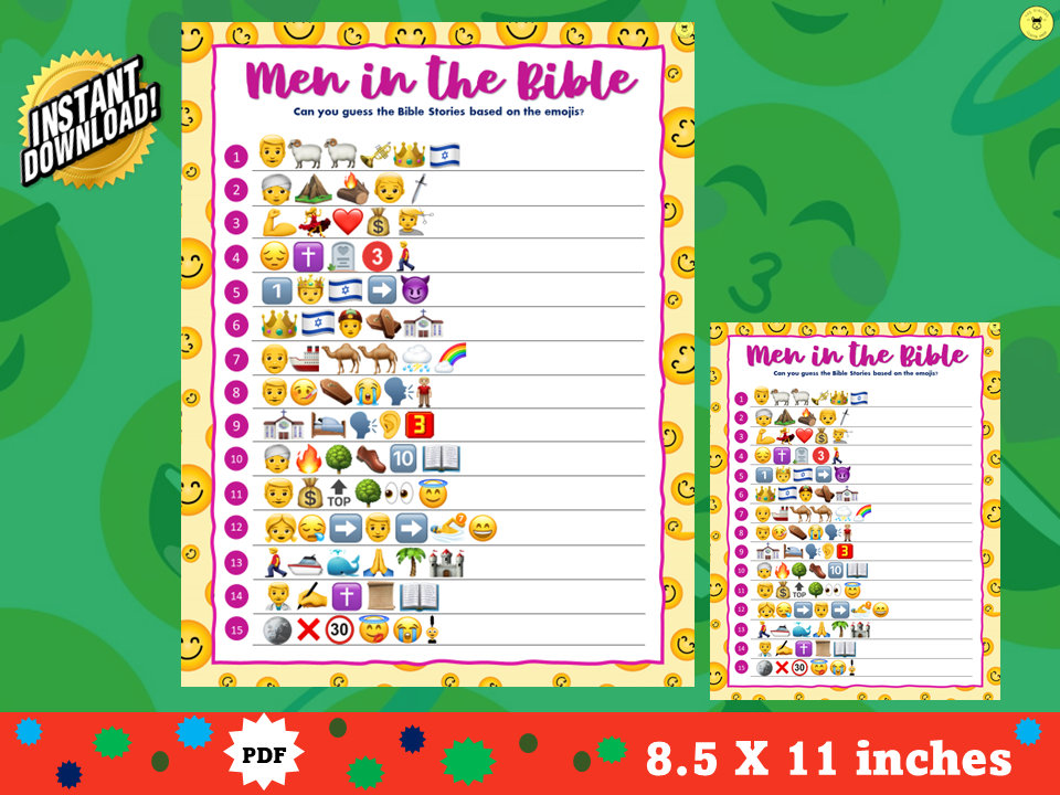 Bible Emoji Game Men in the Bible Printable Men in the Bible Quiz ...