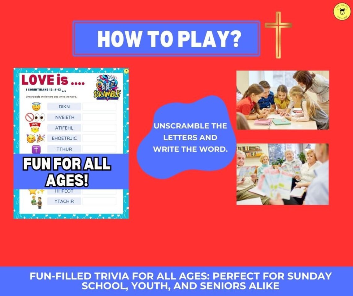 Bible Word Scramble | Love is 1 Corinthians 13:4-13 Game Printable ...