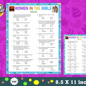 Women in the Bible Trivia Game Printable | Women of the Bible Quiz ...