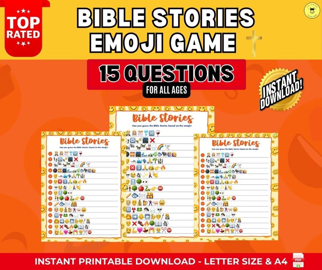 Bible Emoji Game Bible Stories Printable Bible Stories Quiz church and ...