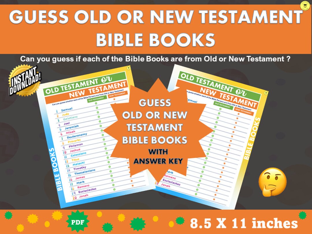 Guess Bible Books: Old Vs New Testament Game (instant Download) - Etsy