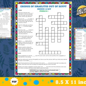 Bible Crossword Puzzle | Exodus of Israelites Crossword Puzzle | Bible ...