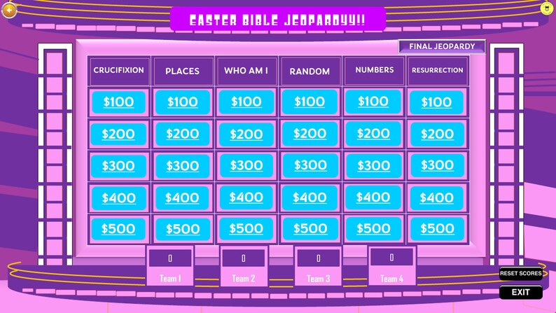 Easter Bible Jeopardy Game: Interactive Family Trivia (windows PC ...