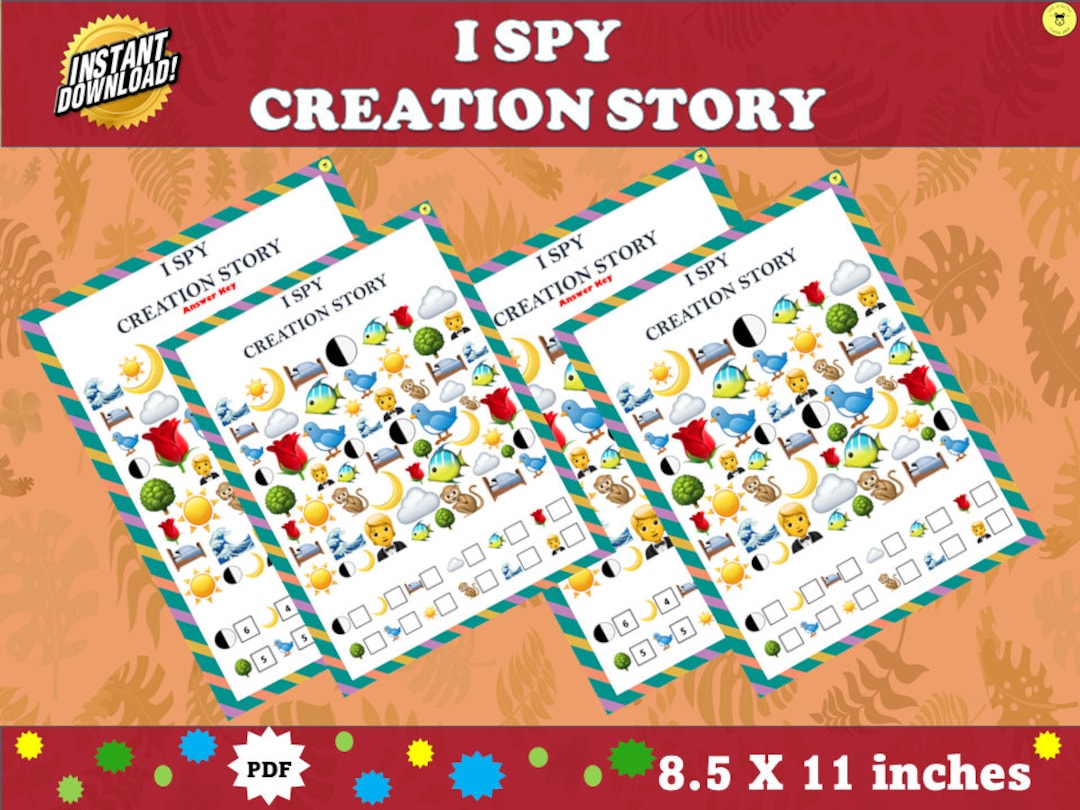 Buy I Spy Creation Story Creation Story I Spy Printable fun Activity ...