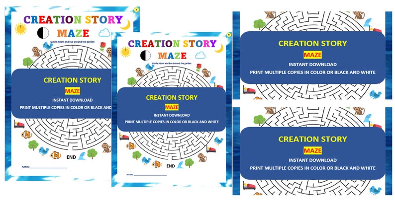 Creation Story Maze: Fun Activity for Kids and Adults (PDF Download) - Etsy