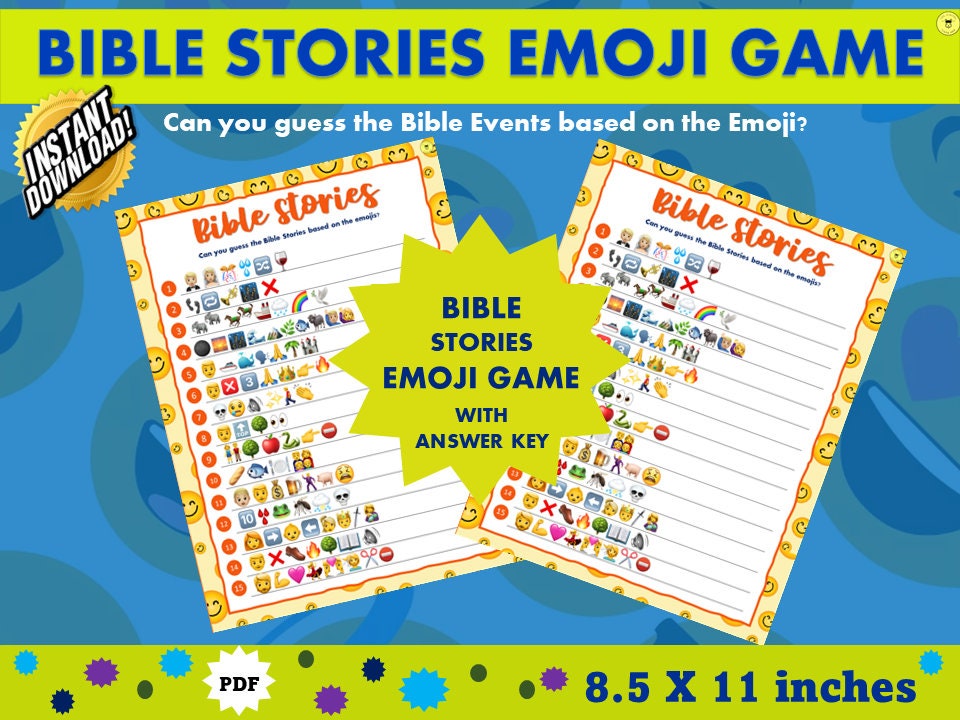 Bible Emoji Game Bible Stories Printable Bible Stories Quiz church and ...