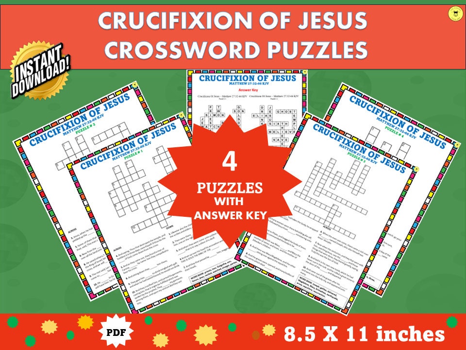 Crucigrama bíblico / Crucifixión de Jesús Crucigramas / Biblia - Etsy ...