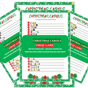 Christmas Carols Emoji Game: Printable Quiz (instant Download) - Etsy