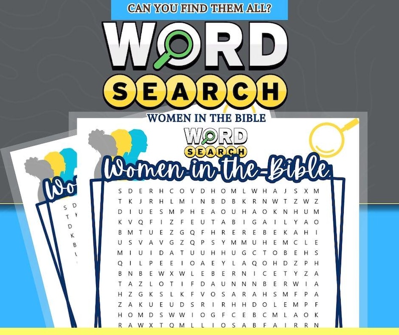 Women in the Bible Word Search: Printable Sunday School Game (instant ...