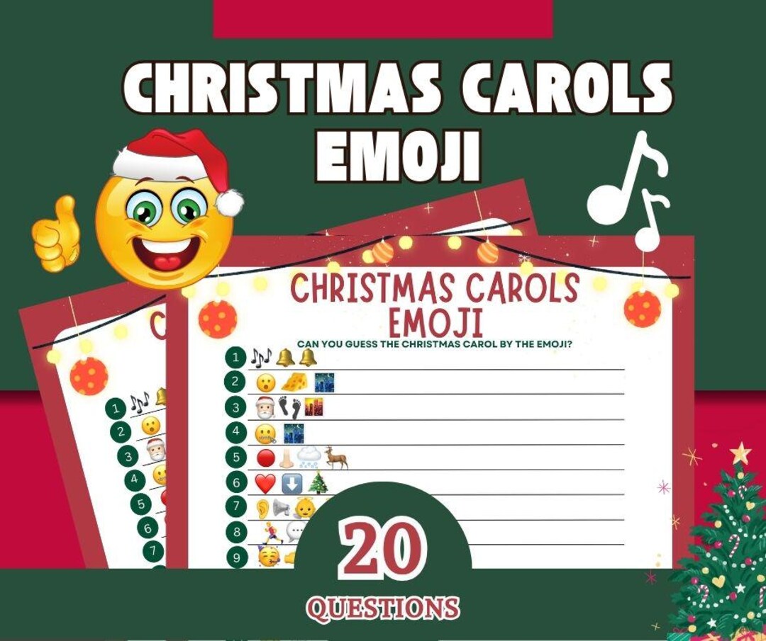 Christmas Carols Emoji Game: Printable Quiz (instant Download) - Etsy