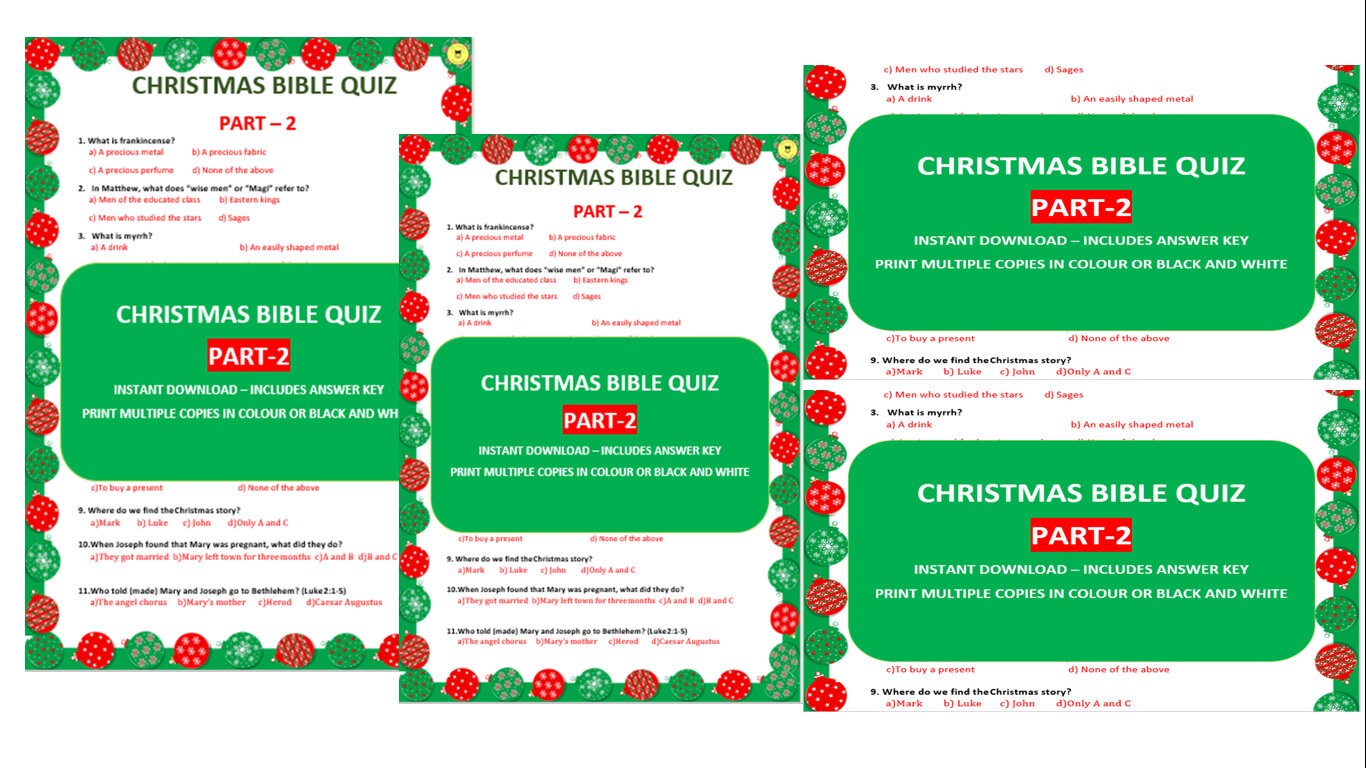 Christmas Bible Quiz Part- 2 | Christmas Bible Trivia| Church Small ...