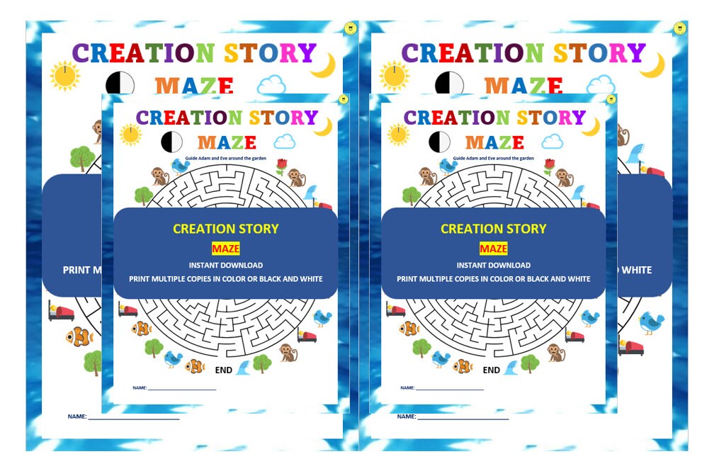 Creation Story Maze | Creation Story Maze Printable |fun Activity for ...