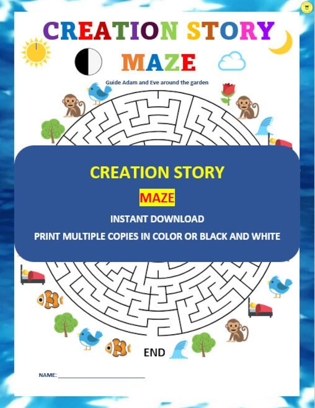 Creation Story Maze | Creation Story Maze Printable |fun Activity for ...