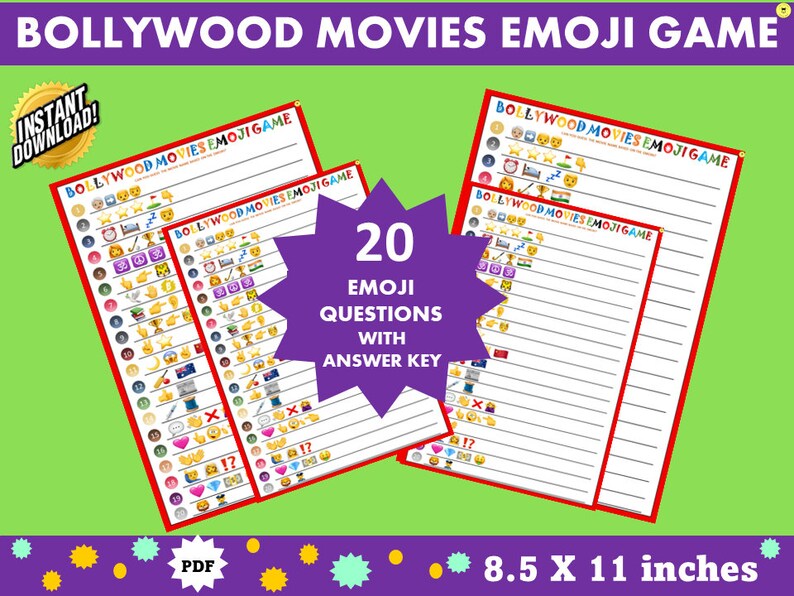 Bollywood Movies Emoji Game Desi Wedding Game Bollywood Bridal Shower ...